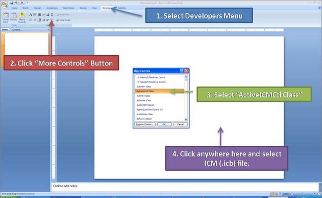 ICM User s Guide How To Embed In Microsoft PowerPoint 2007